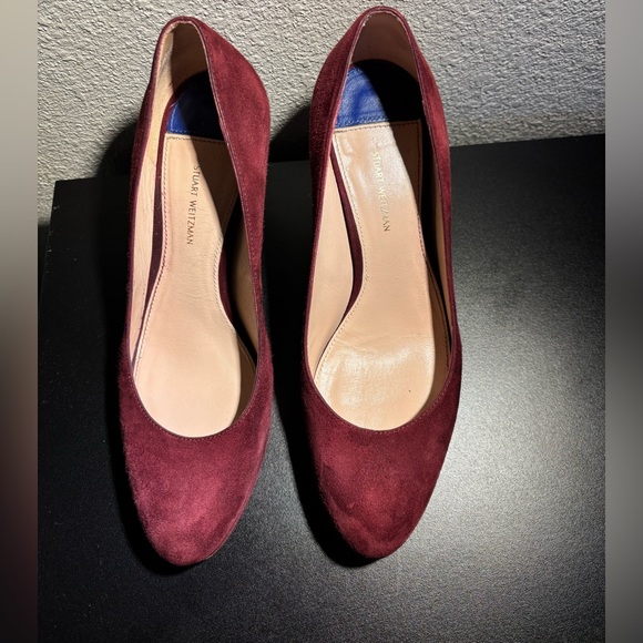 Stuart Weitzman | Shoes | Stuart Weitzman Deep Red Suede Heels | Poshmark